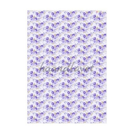 Baggrundspapir, blå roser, Castello papir